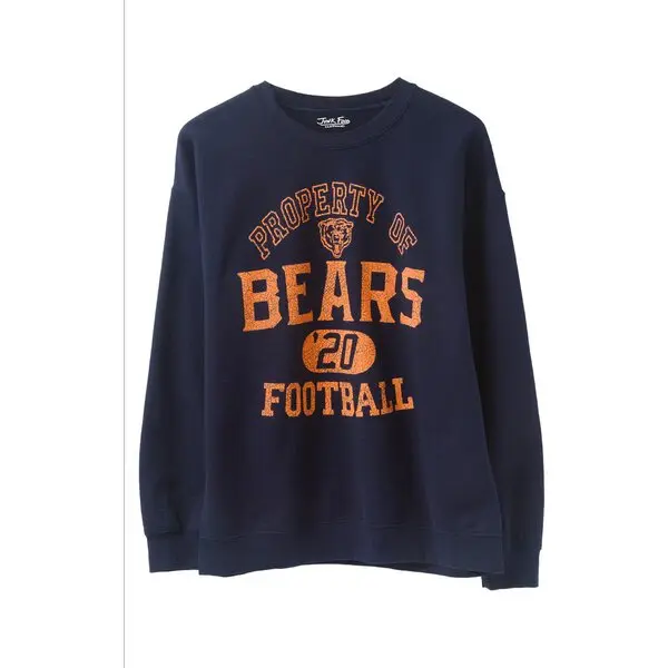 Junk Food Chicago Bears Property Of Flea Market Crewneck Sweatshirt - Navy