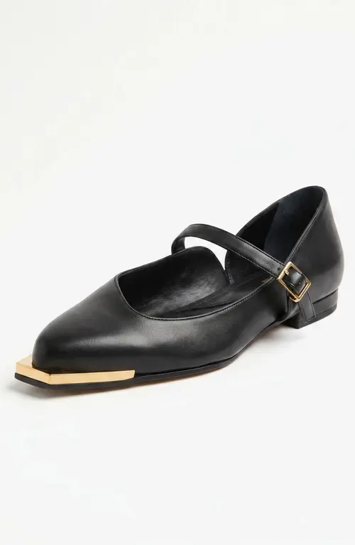BRÓG Gretta Pointed Toe Ballerina Flat - Black