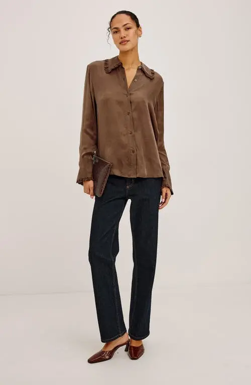 Rails Beatrix Lace Trim Long Sleeve Shirt