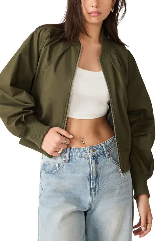 Steve Madden Bray Bomber Jacket - Dark Olive