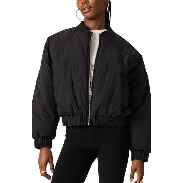 Steve Madden Adore Bomber Jacket - Black
