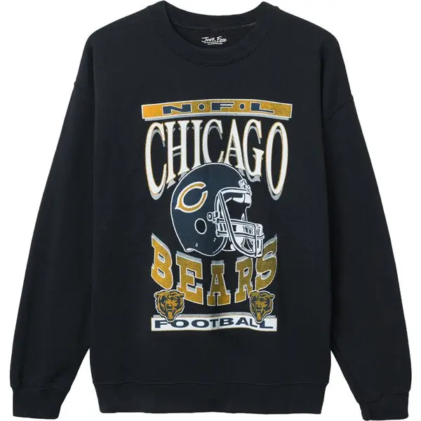Junk Food Chicago Bears Cotton Blend Crewneck Sweatshirt - Black