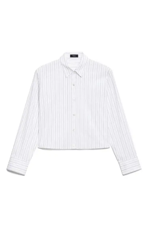 Theory Side Tab Crop Button-up Shirt