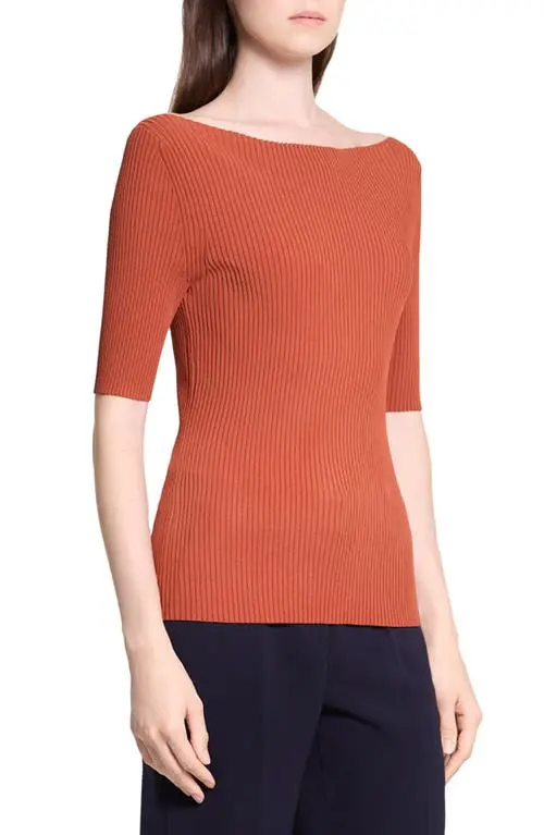 Theory Rib Boatneck Top