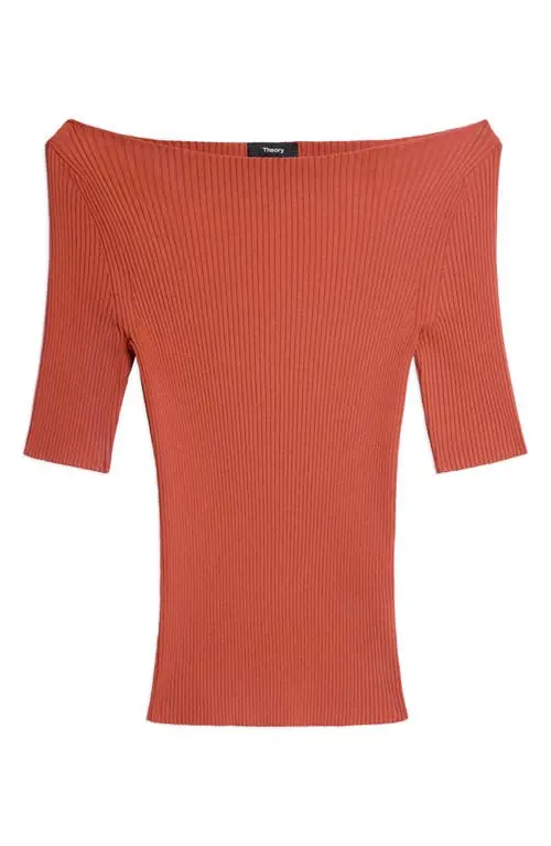 Theory Rib Boatneck Top