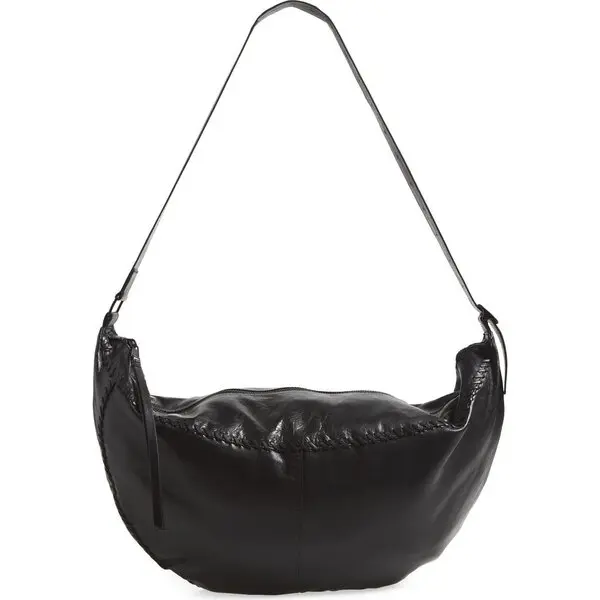 ALLSAINTS Slouch Whipstitched Leather Shoulder Bag