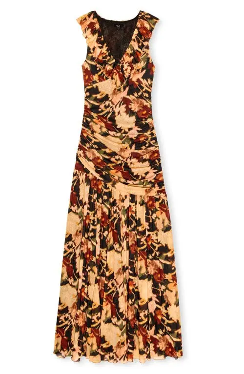Rails Veda Ruffle V-neck Maxi Dress