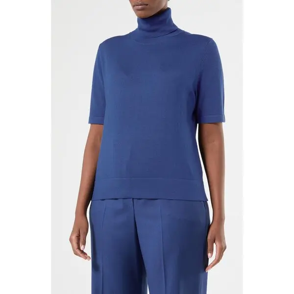 Marina Rinaldi Turtleneck Virgin Wool Sweater - Cornflower
