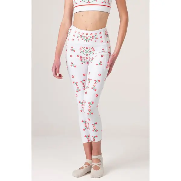 JESSIE ZHAO NEW YORK Day Garden High-waisted 7/8 Leggings - White