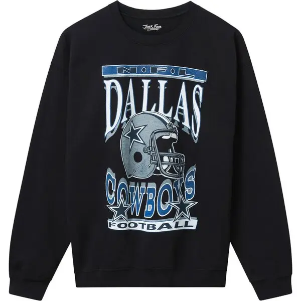 Junk Food Cowboys Helmet Graphic Sweatshirt - Black