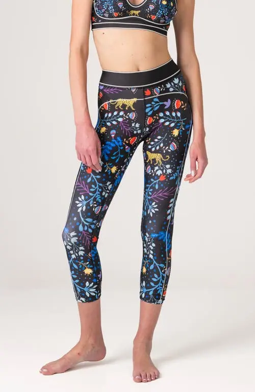 JESSIE ZHAO NEW YORK Amazon Rainforest High-waisted 7/8 Leggings - Blue