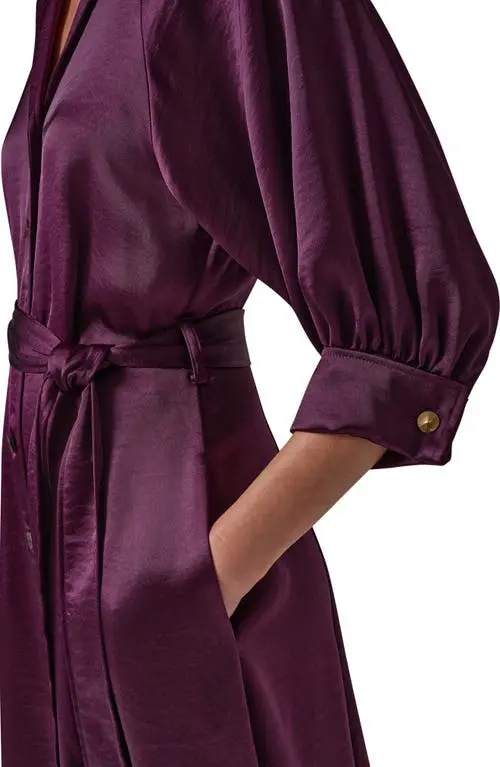 Donna Karan New York Satin Midi Shirtdress