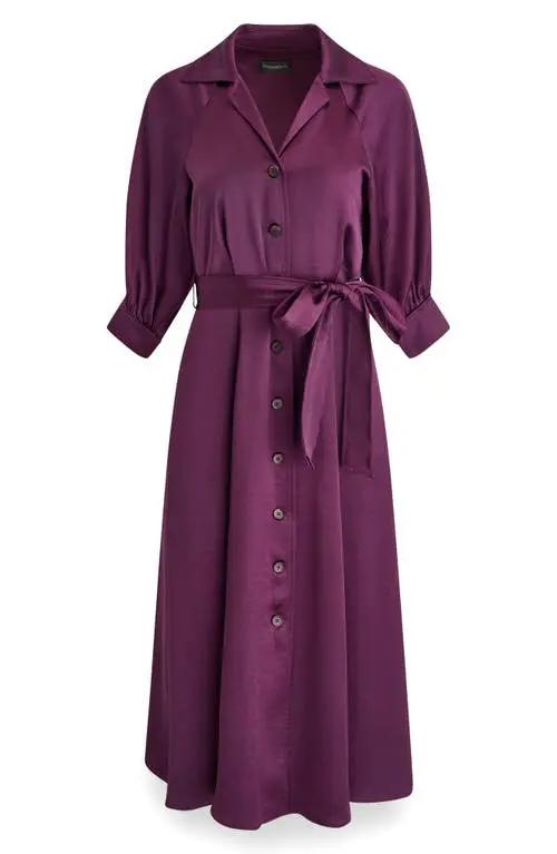 Donna Karan New York Satin Midi Shirtdress