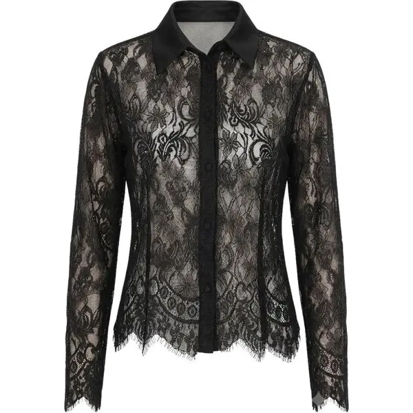 MONLICIA Lace Shirt - Black