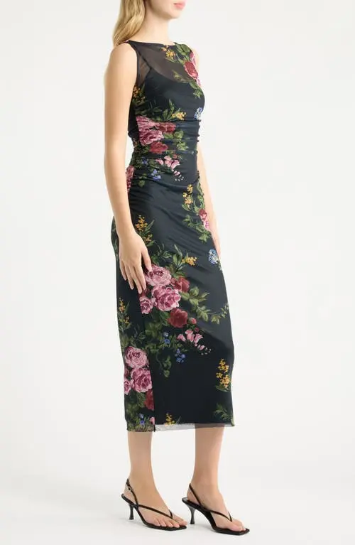 REFORMATION Benson Floral Mesh Dress