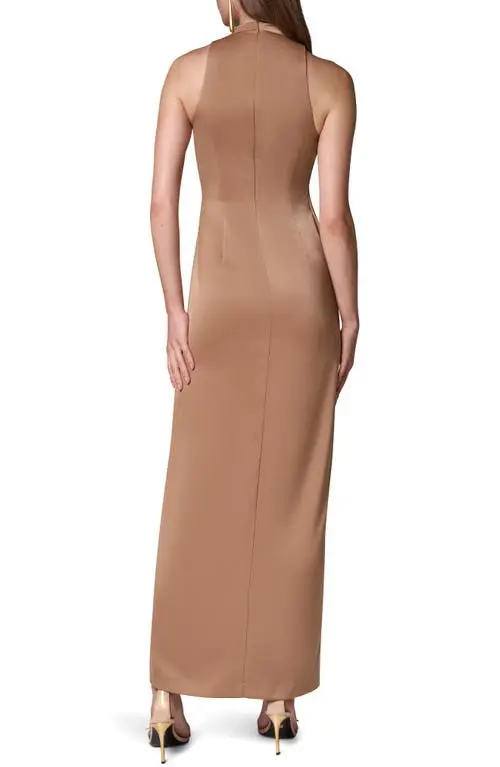 Donna Karan New York Sleeveless Twist Front Gown With Thigh-high Slit