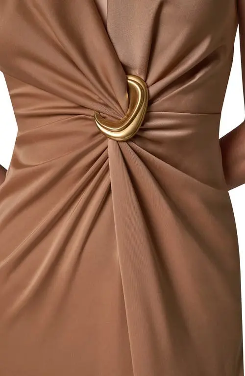 Donna Karan New York Sleeveless Twist Front Gown With Thigh-high Slit
