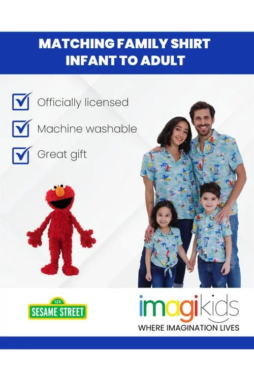 SESAME STREET® Hawaiian Short Sleeve Button-down Shirt