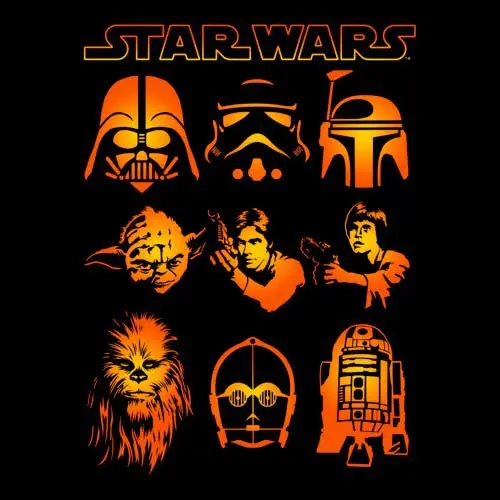 STAR WARS: EMPIRE STRIKES BACK Star Wars Empire Strikes Back Light Halloween Heads T Shirt