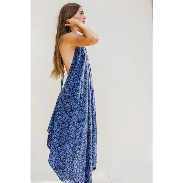 SUN CHILD Classic Silk Dress Juju - Blue