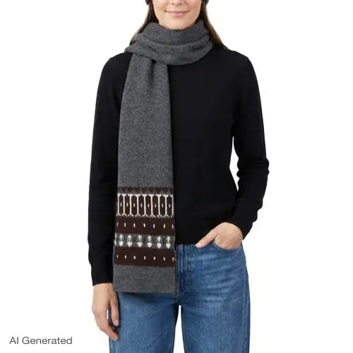 Rebecca Minkoff Knit Ikat Scarf - Grey