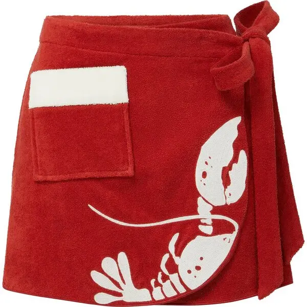 TOMBOLO Better Half Hand Towel Mini Skirt - Red