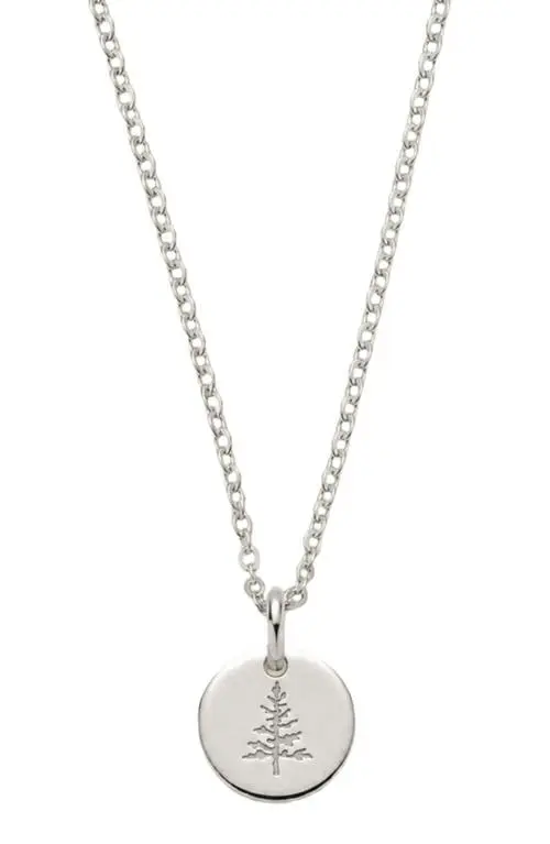 MADE BY MARY Pine Tree Disc Necklace - Silver
