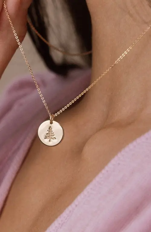 MADE BY MARY Pine Tree Disc Necklace - Silver