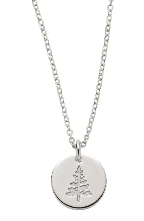 MADE BY MARY Pine Tree Disc Necklace - Silver