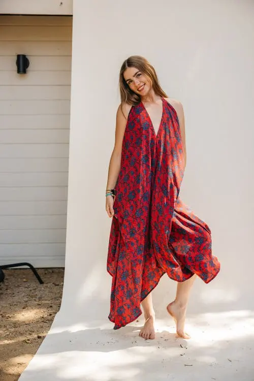 SUN CHILD Classic Silk Dress Rhapsody