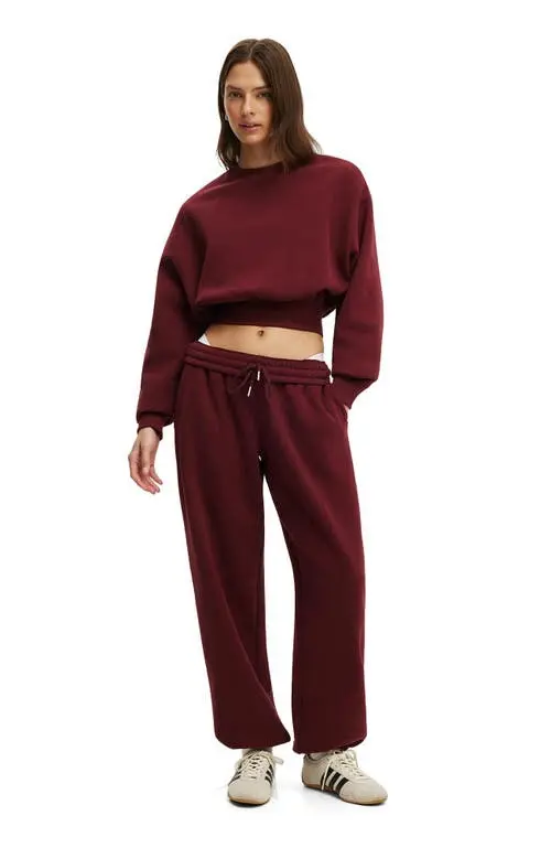 Cotton:on Active Plush Cropped Crew - Gingerberry