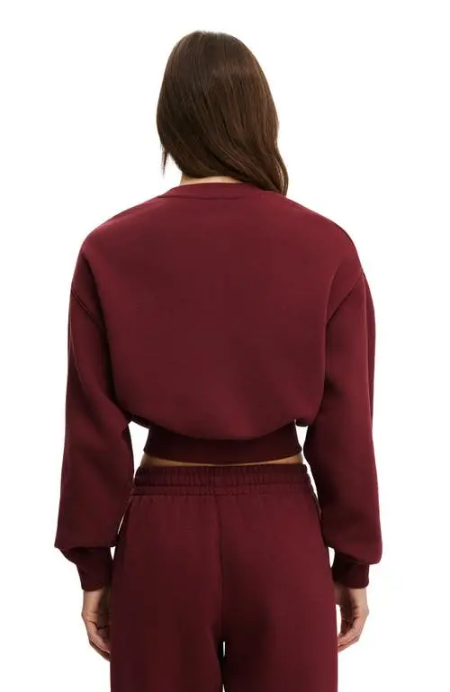 Cotton:on Active Plush Cropped Crew - Gingerberry
