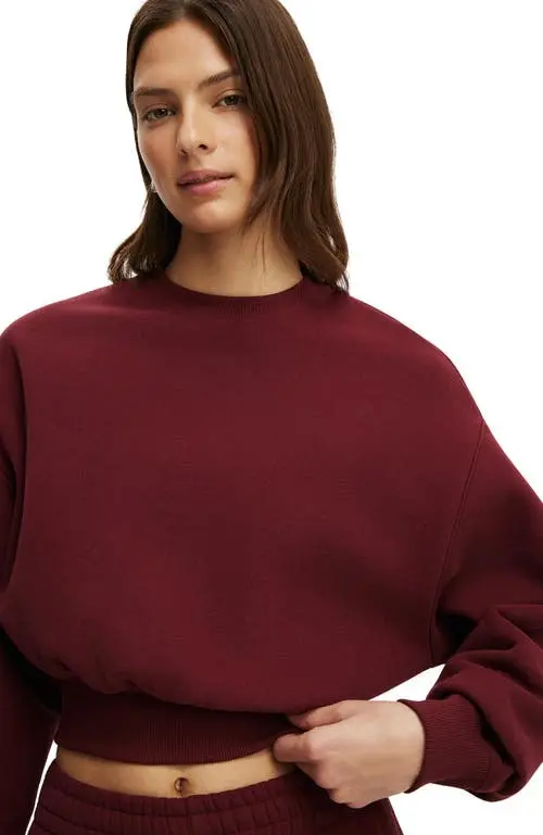 Cotton:on Active Plush Cropped Crew - Gingerberry