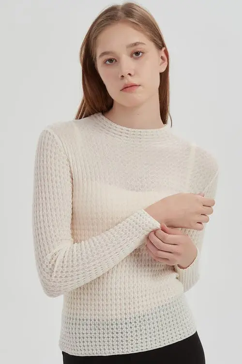 NUAJE NUAJE Auden Merino Wool Mock Neck Top - Cream