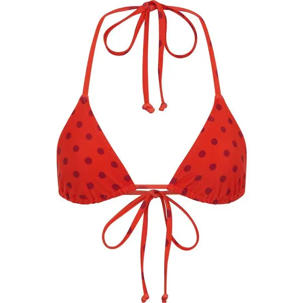 VACAY SWIMWEAR Rio Triangle Bikini Top - Chilli Polka