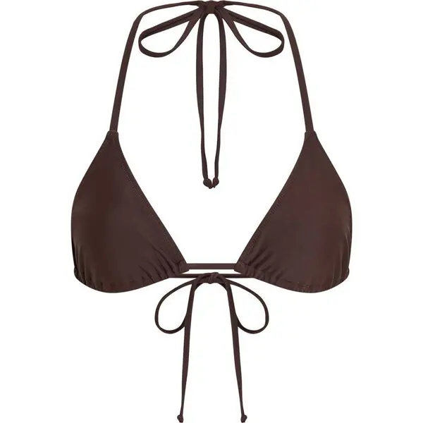 VACAY SWIMWEAR Rio Triangle Bikini Top - Chocolate