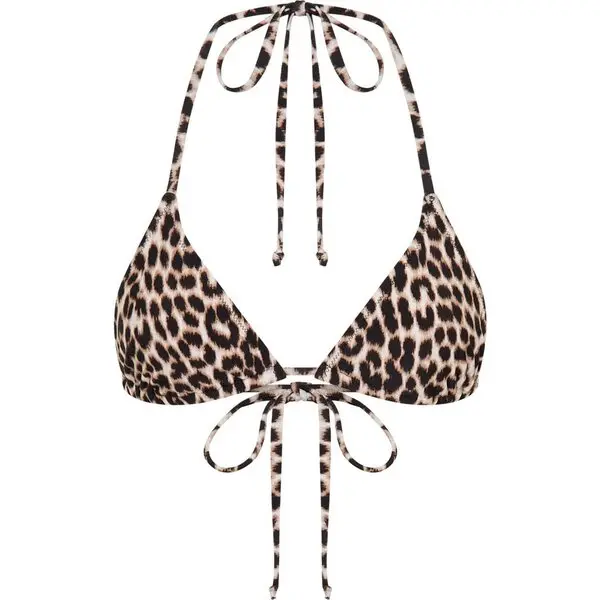 VACAY SWIMWEAR Rio Triangle Bikini Top - Leopard