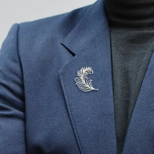 JAN LESLIE Sterling Feather Lapel Pin