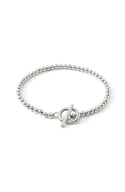 MINT & LILY Toggle Clasp Beaded Bracelet - Silver Tone