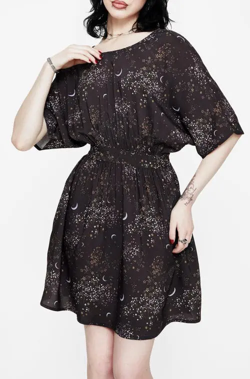 DISTURBIA Peaseblossom Celestial Tie Mini Dress
