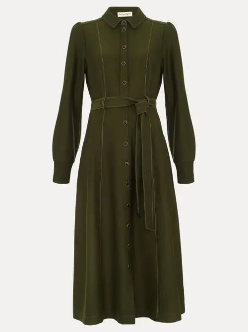 PHASE EIGHT Long Sleeve Belted Shirt Dress