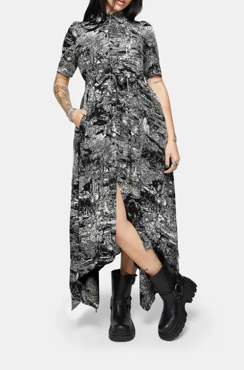 DISTURBIA Nara Boudicca Printed Shirt Dress