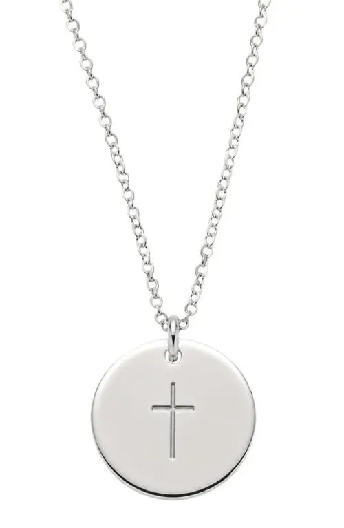 MADE BY MARY Cross Disc Necklace - Silver