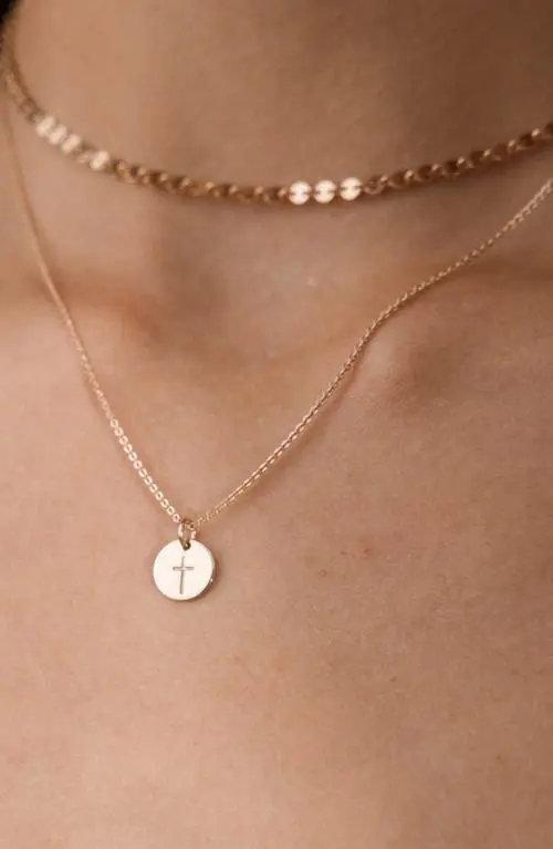 MADE BY MARY Cross Disc Necklace - Silver