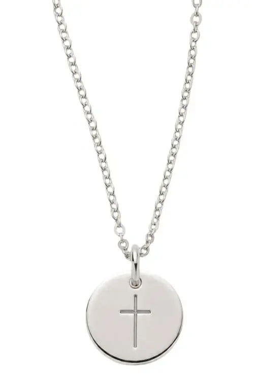 MADE BY MARY Cross Disc Necklace - Silver