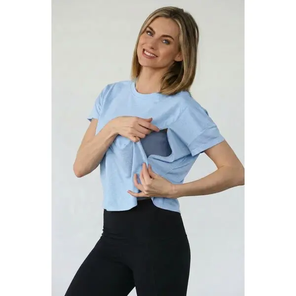 SWEAT & MILK The Mira Running Nursing Tee - Mist
