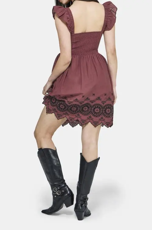 DISTURBIA Noirette Embroidered Mini Dress