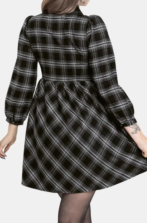 DISTURBIA Plaid Mini Shirt Dress
