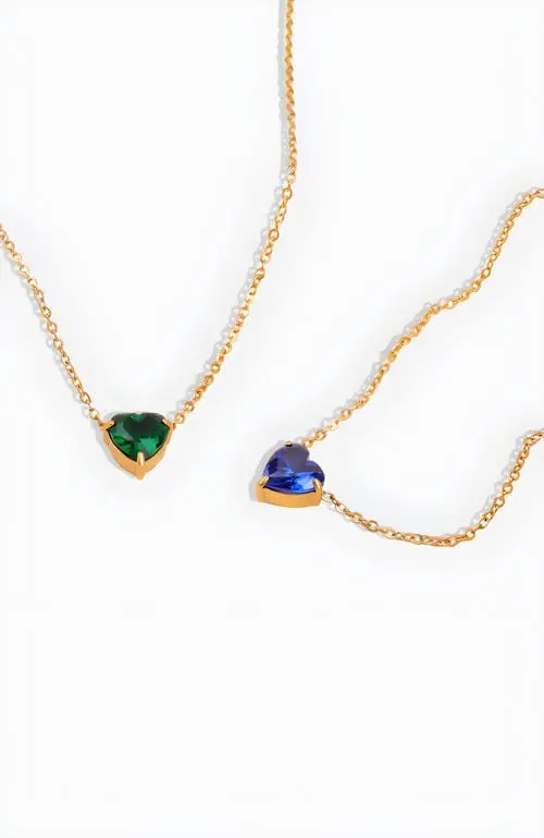 MINT & LILY Dainty Birthstone Heart Necklace - July Ruby
