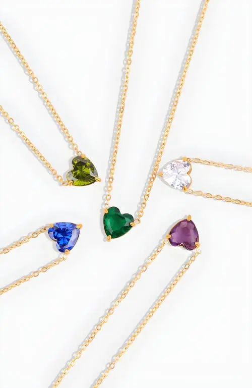 MINT & LILY Dainty Birthstone Heart Necklace - July Ruby